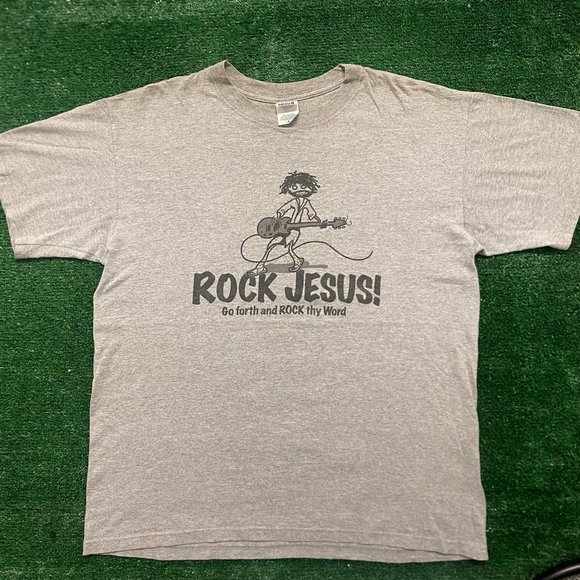 Anvil | Shirts | Vintage Y2k Rock Jesus Funny Doodle Sketch Humor Baggy ...